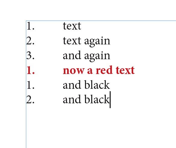 Solved: numbered lists issue - Adobe Community - 12498972