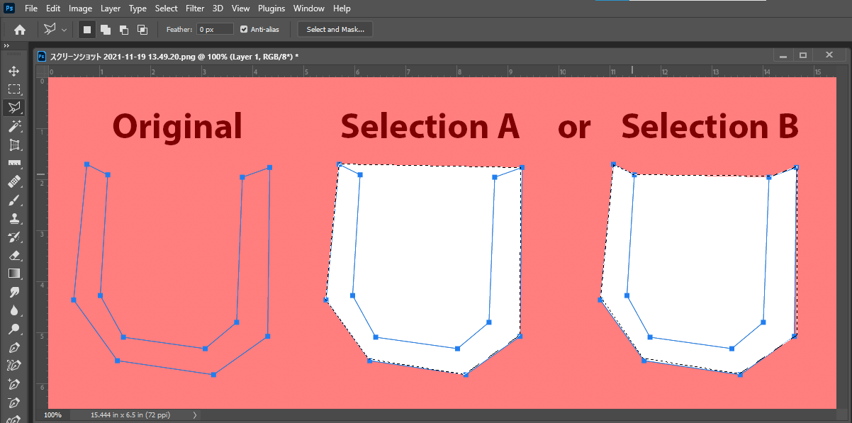 Can you make a selection that fills in a "U" type ... - Page 2 - Adobe ...