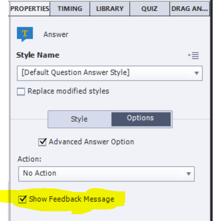 Solved: associating unique quiz failure messages with mult... - Adobe ...