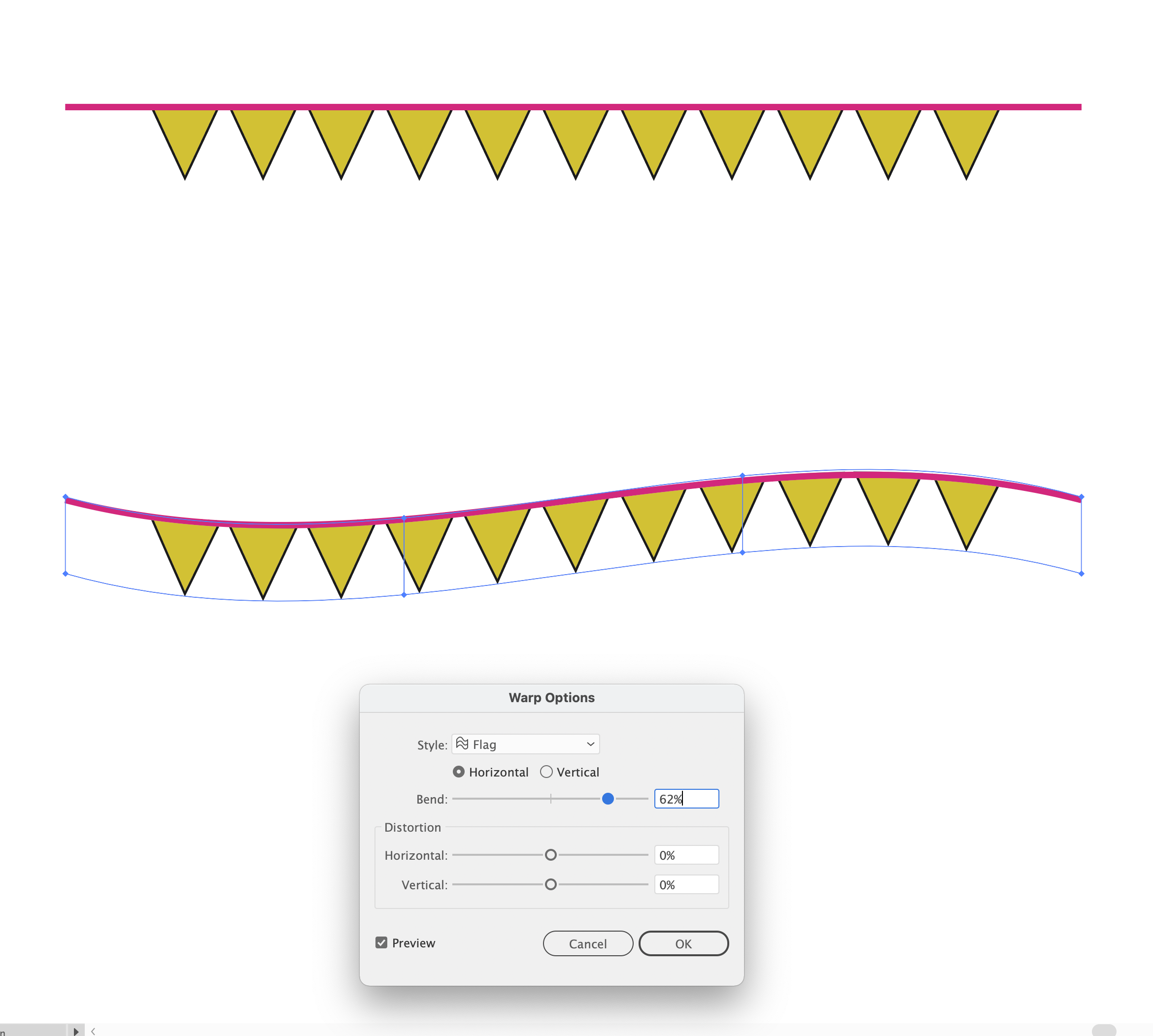 how to make triangles on string? - Adobe Product Community - 12564435
