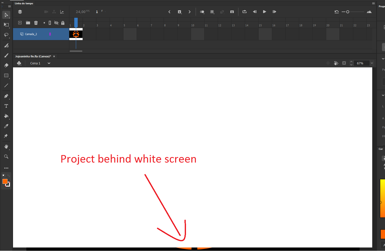 Solved: White screen in front of stage - Adobe Community - 10788946