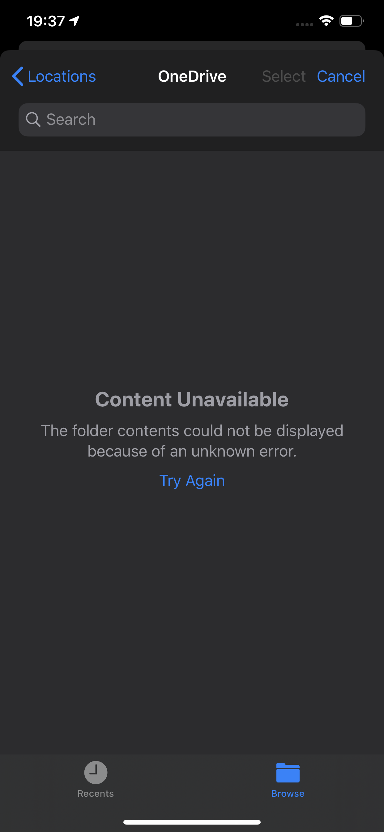 Unknown error message in IOS app (Trying to open O... - Adobe Product ...