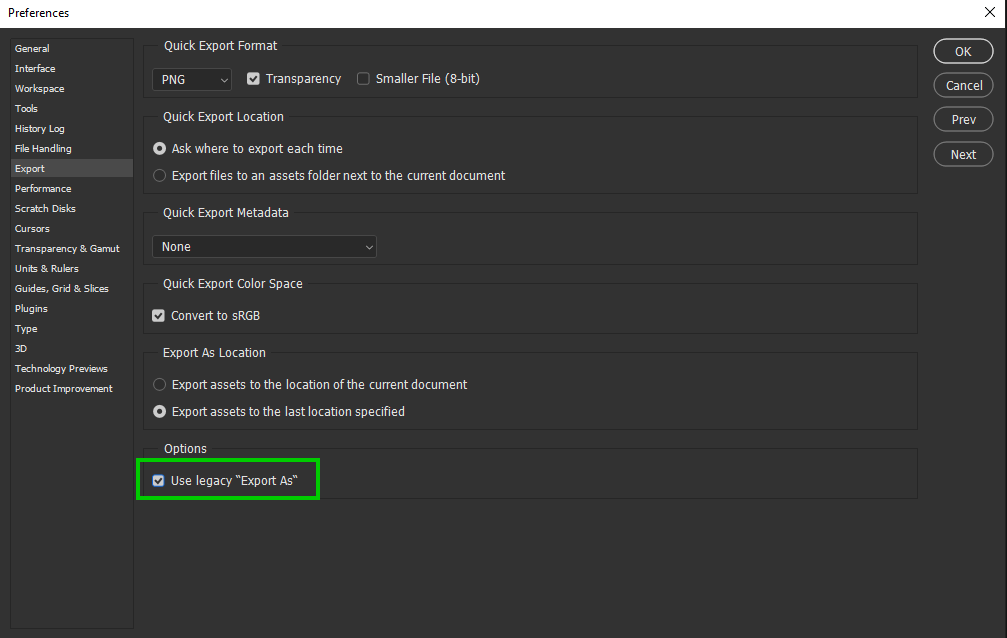 Need to revert to old export options - Adobe Product Community - 12571455