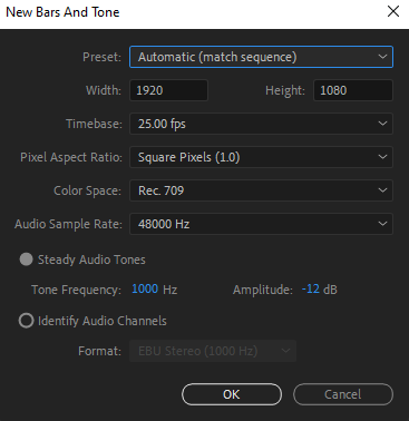Solved: HD Bars & Tone unavailable - Adobe Community - 12590615