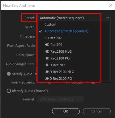 Solved: HD Bars & Tone unavailable - Adobe Community - 12590615