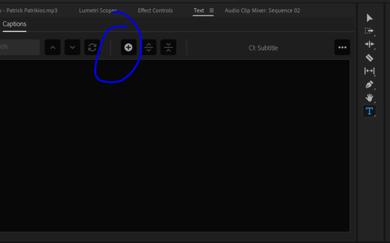 "Add new caption segment" plus not responding - Adobe Community - 12592490