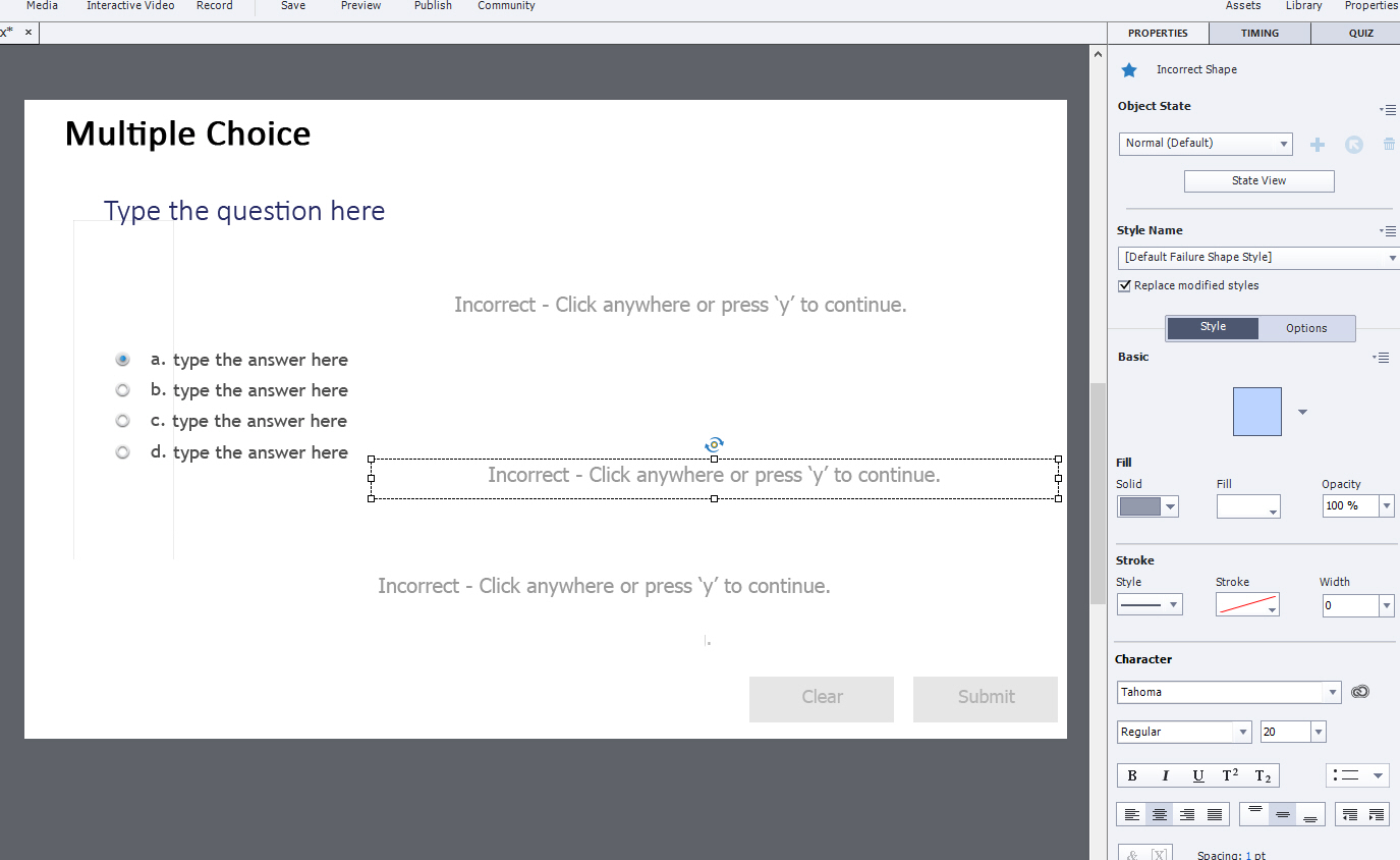Solved: associating unique quiz failure messages with mult... - Adobe ...