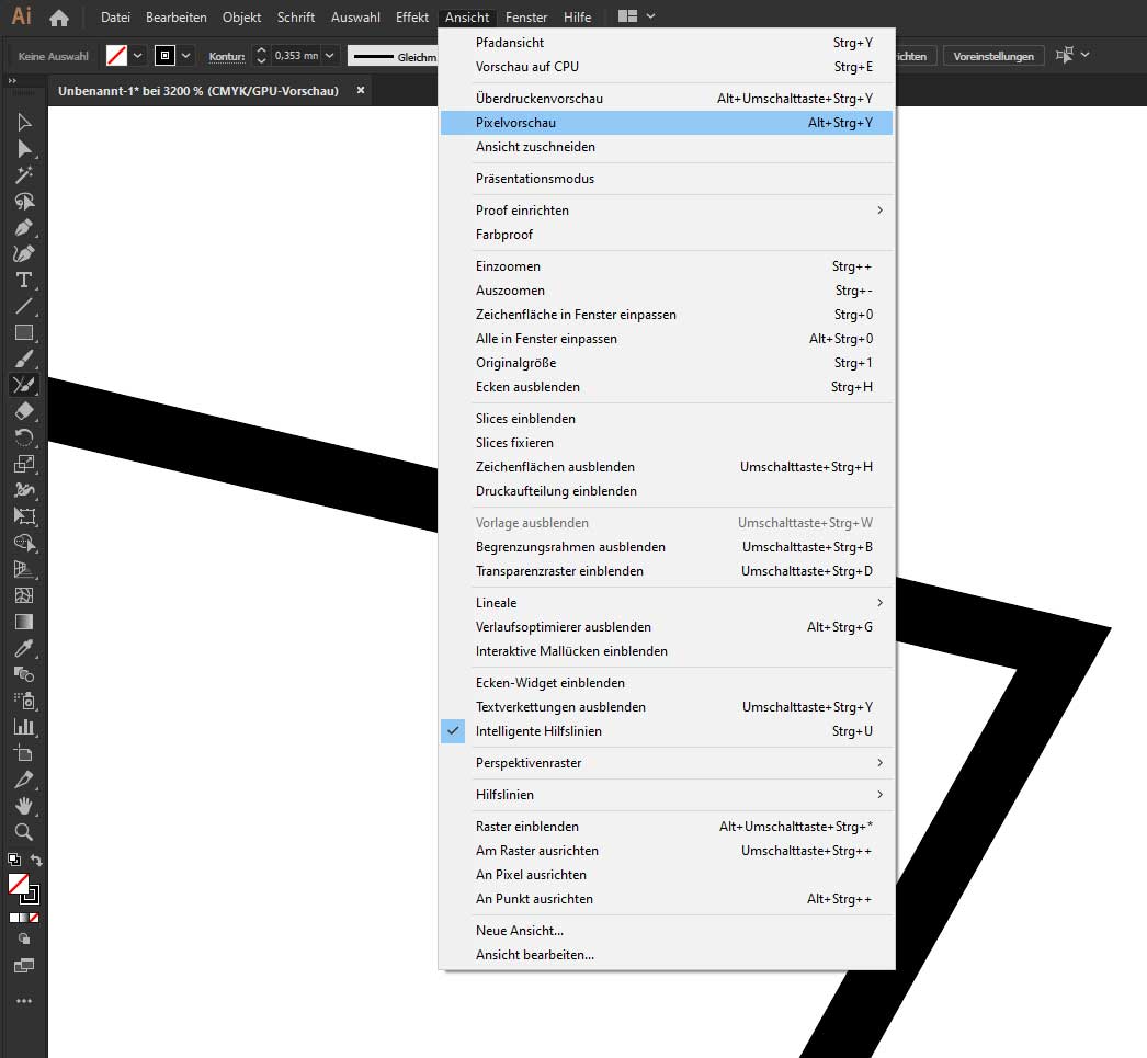 Jagged diagonal lines in triangle shape - Adobe Community - 10795536