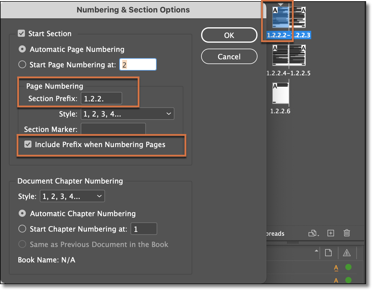 Numbering Chapters Correctly in Sections - Adobe Community - 12635723