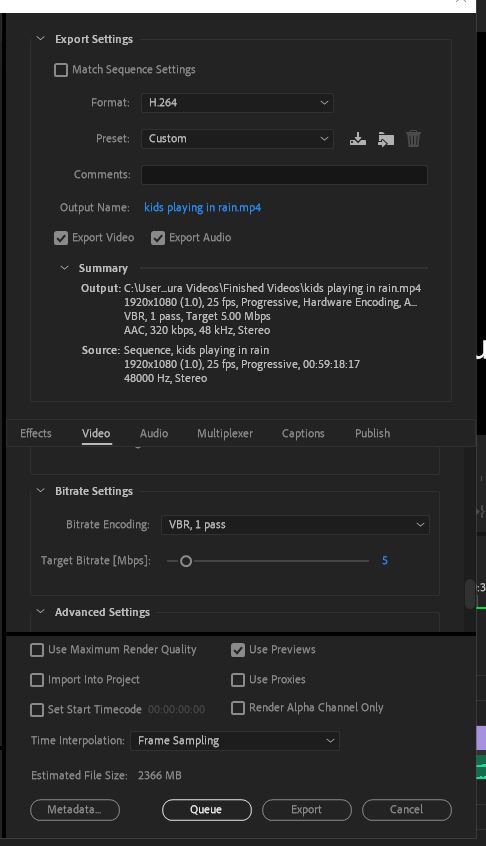 Long Export Time - Adobe Community - 12639457