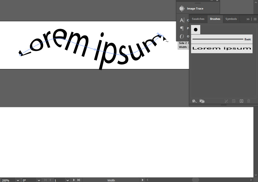 tapered text along a path ?!?!? - Adobe Community - 12639604