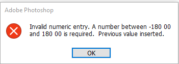 Invalid numeric entry (PS V23.1 ) - Adobe Product Community - 12644683