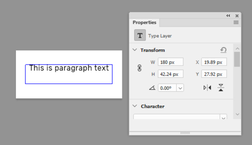 P: Paragraph text box size change in properties pa... - Adobe Community ...
