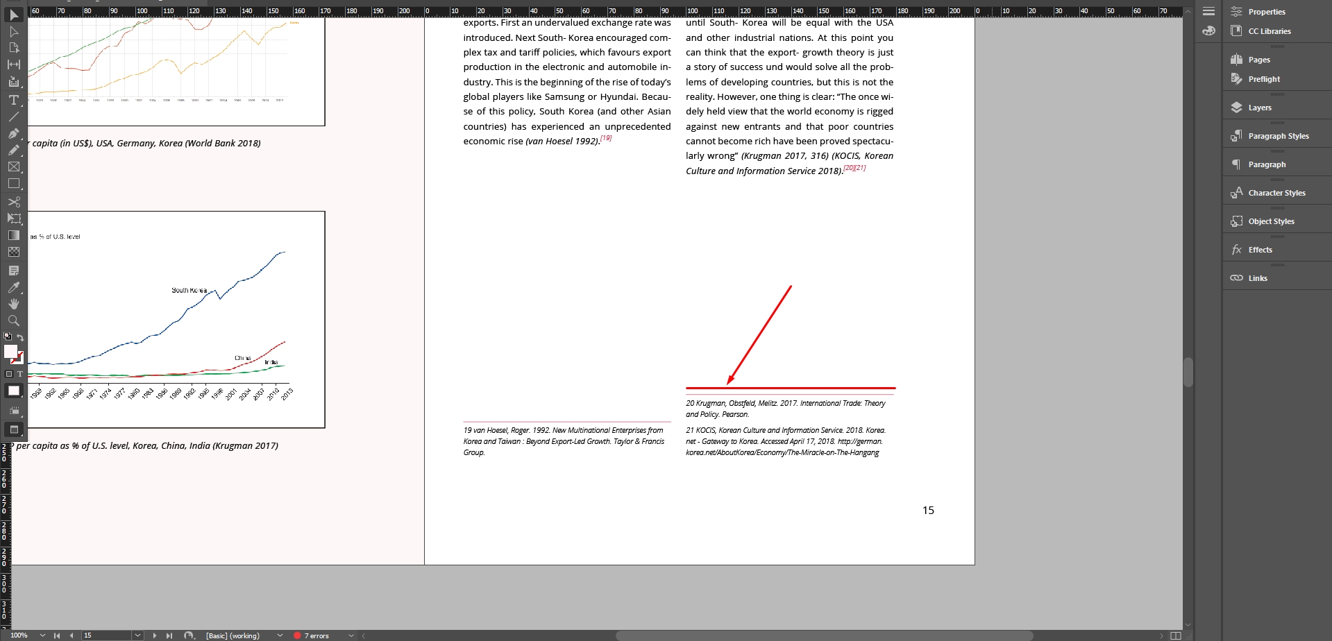 Solved: How do I raise the bar/line in the footnotes up a ... - Adobe ...