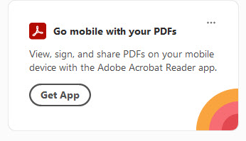 Disable "Work on the go with the Adobe Acrobat Rea... - Adobe Product ...