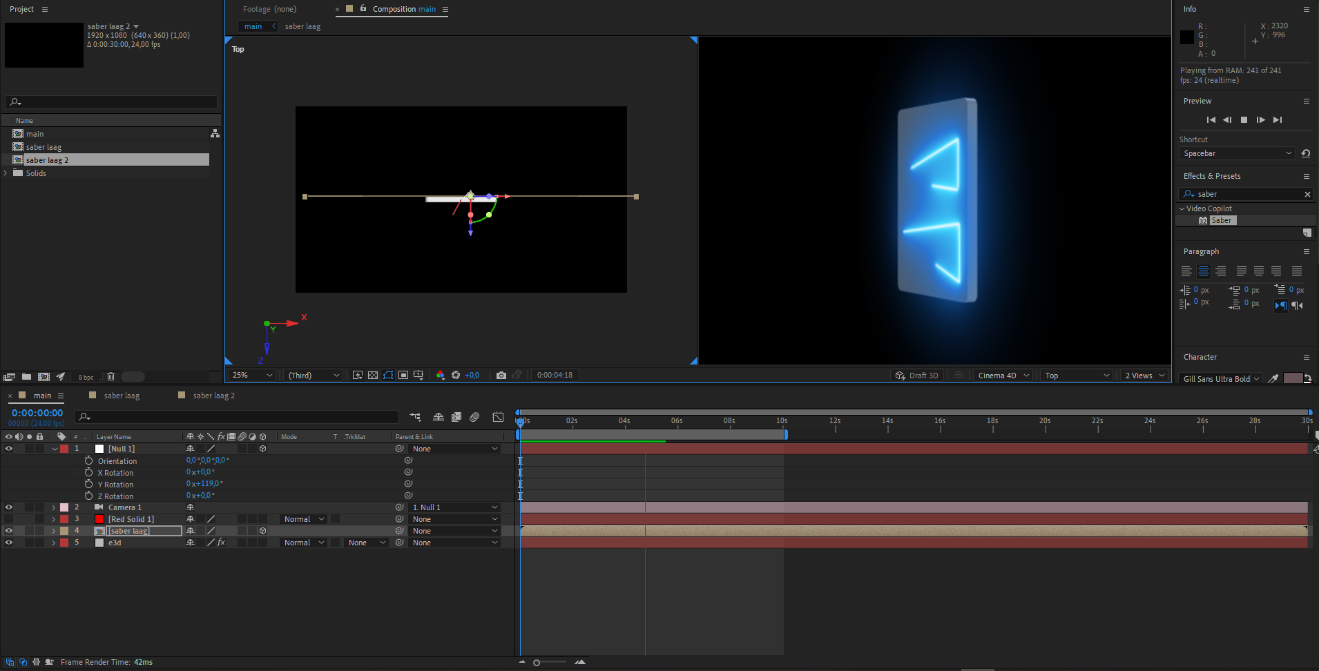 Element 3d and saber on object. - Adobe Support Community - 12699741