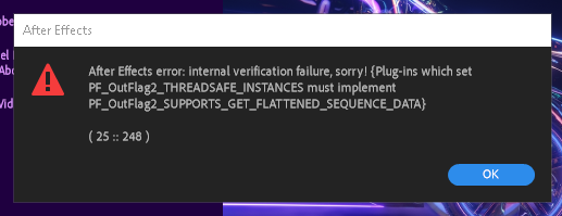 After Effects error: internal verification failure - Adobe Product ...