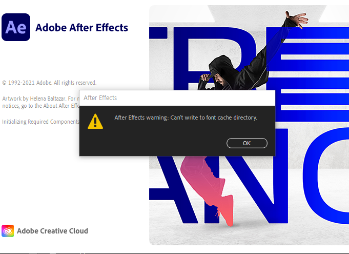 After Effects crash issue : cant write to font ca... - Adobe Product ...