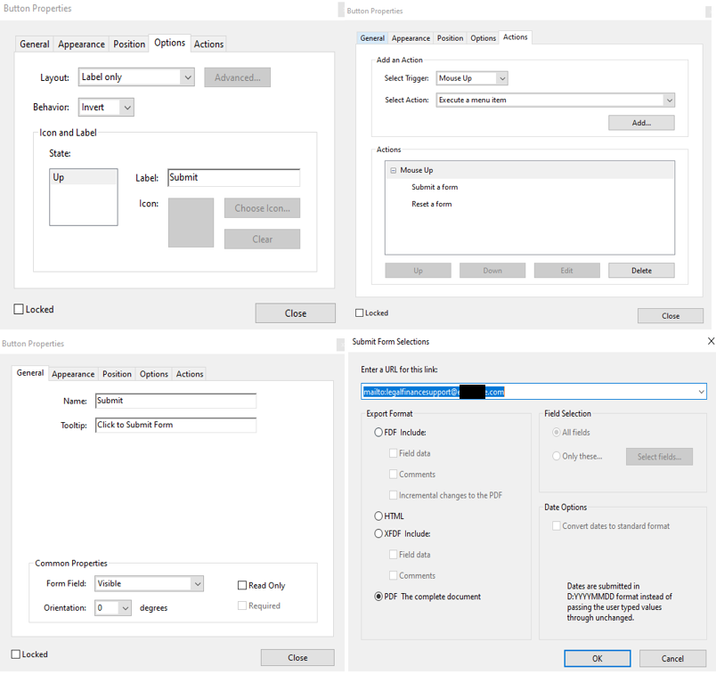Submit form button to email= bad parameter - Adobe Support Community ...