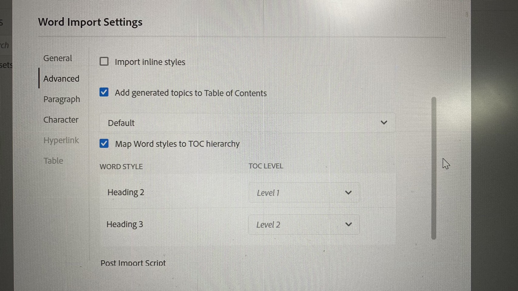 import from word and robohelp table of contents ... - Adobe Support ...