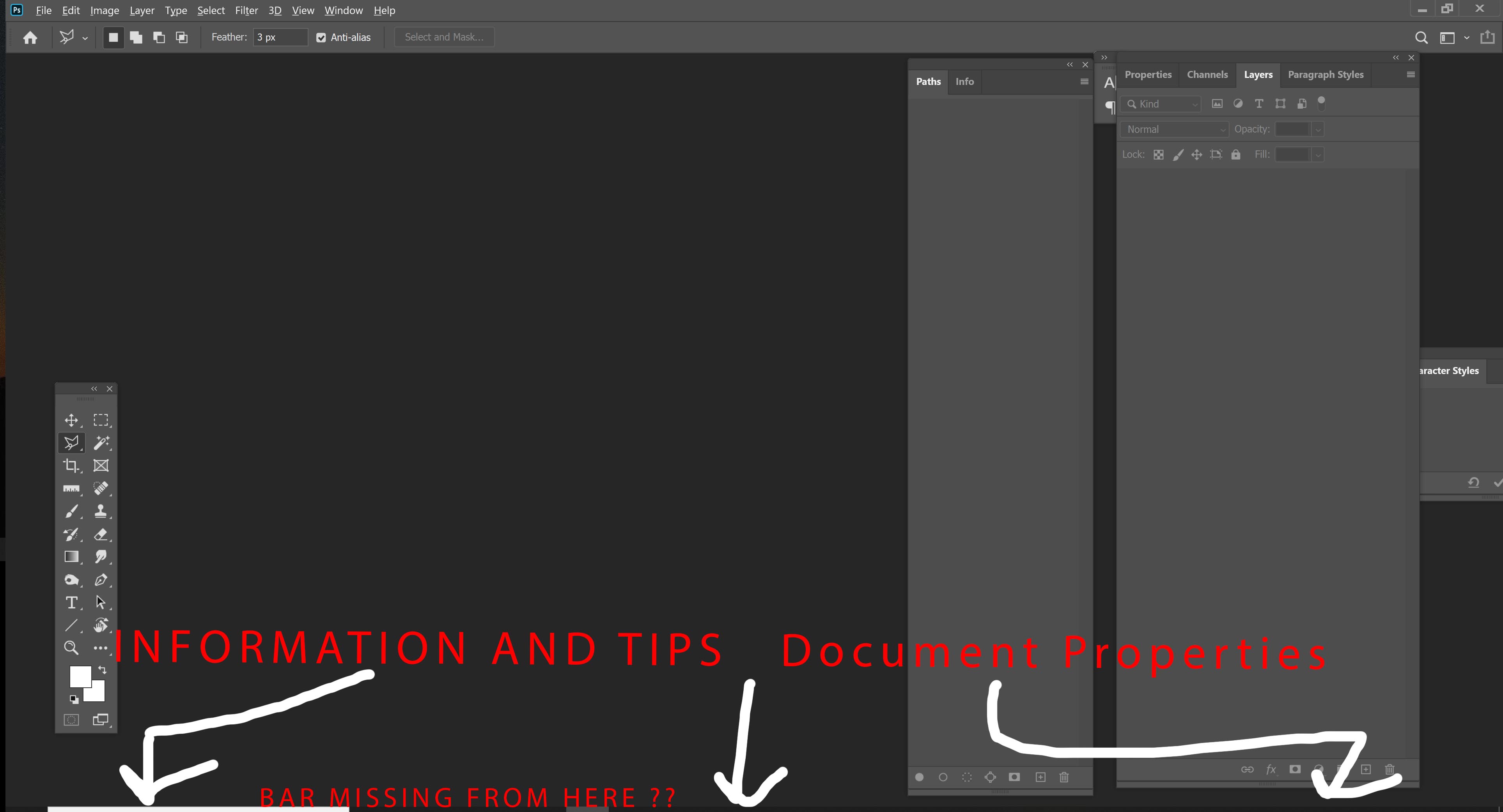 WHAT HAPPEND to BAR on bottom of screen - Adobe Product Community ...