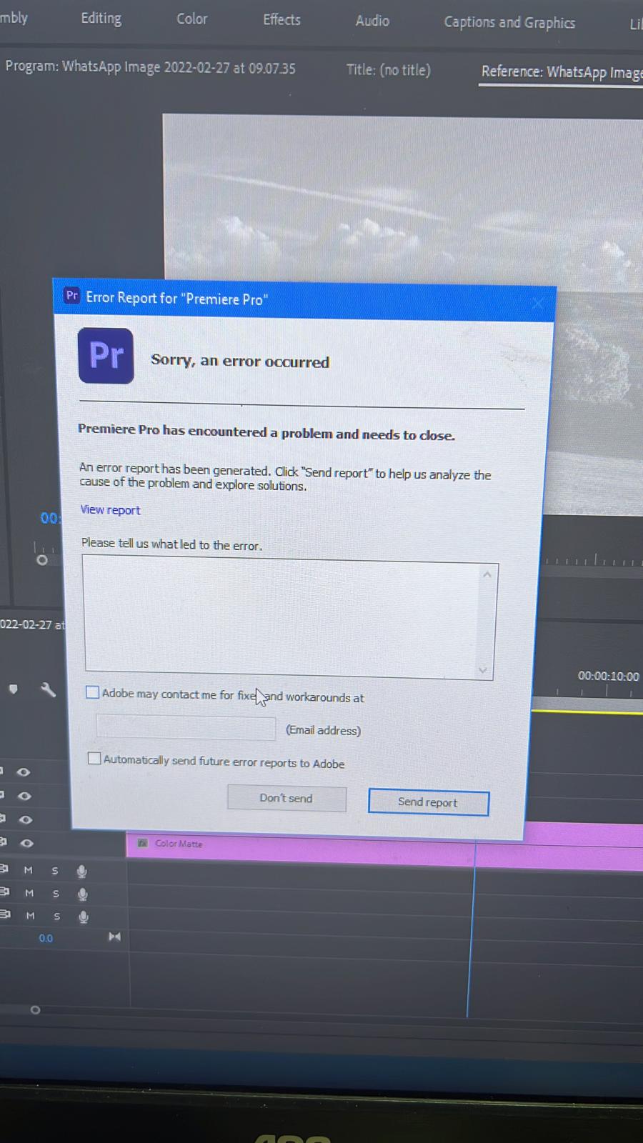 premiere pro crashing while working - Adobe Community - 12798529