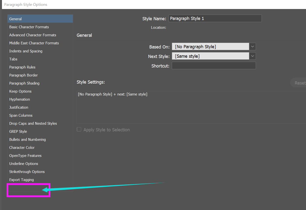 How to add my panel in Paragraph Style Options - Adobe Community - 12799209