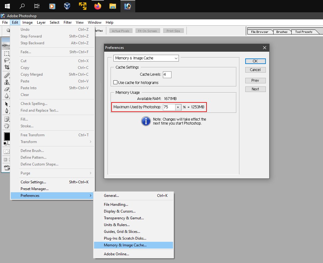 Not enough memory (RAM) - Adobe Community - 12797822