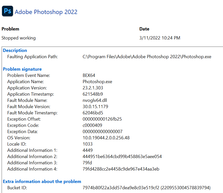 P: Crash in ML/stack corruption - Windows - Adobe Community - 12808885