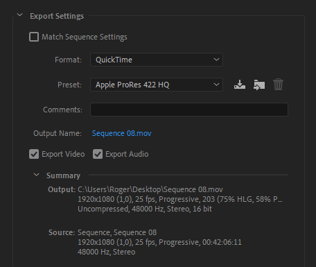 Quicktime export drops quality when exported with ... - Adobe Product ...