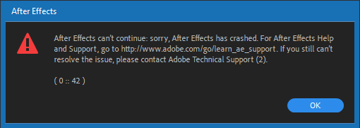 After Effects crashing on startup - Adobe Product Community - 12815793