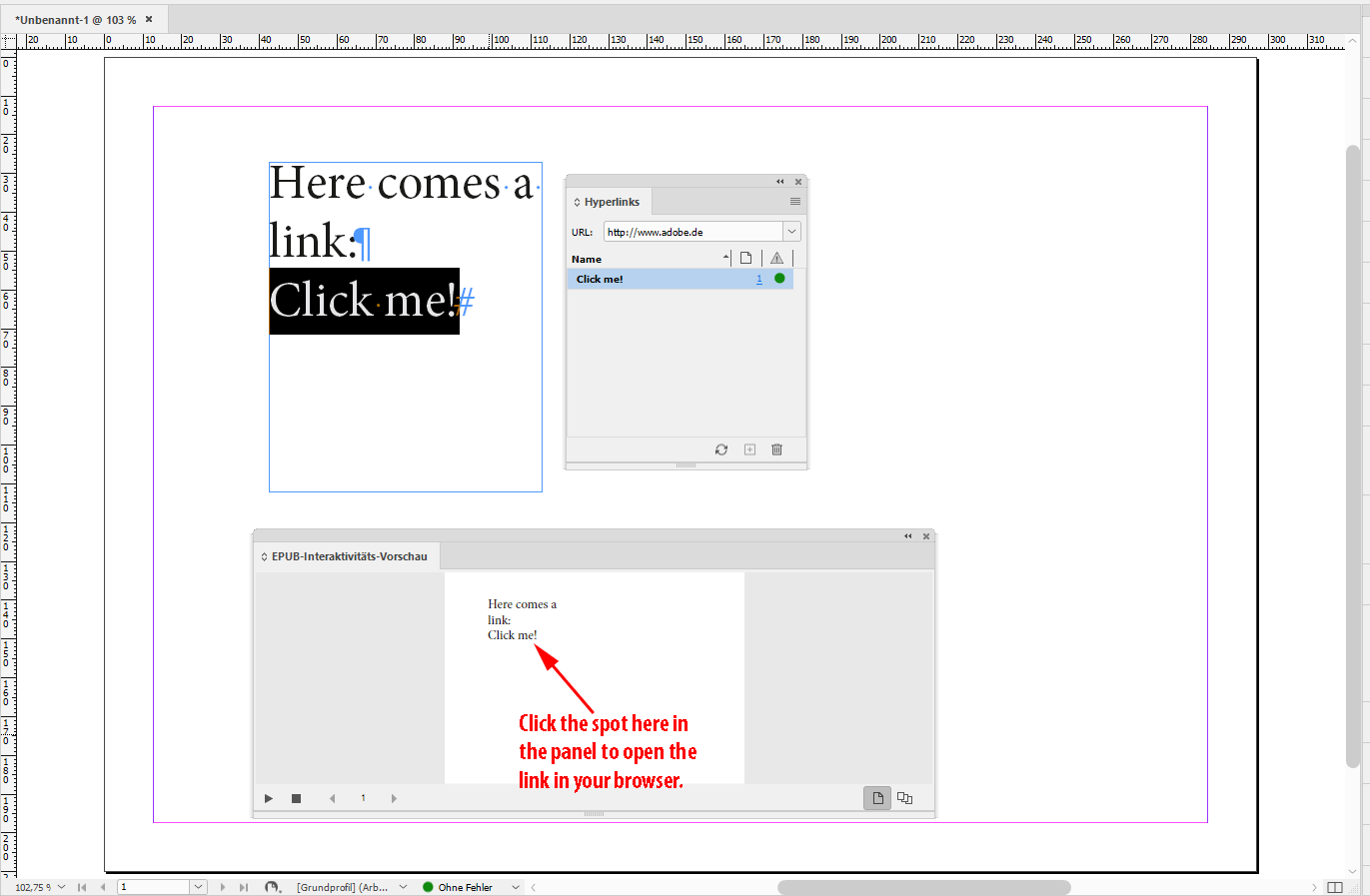 Active Hyperlink in INDT file - Adobe Support Community - 12817254