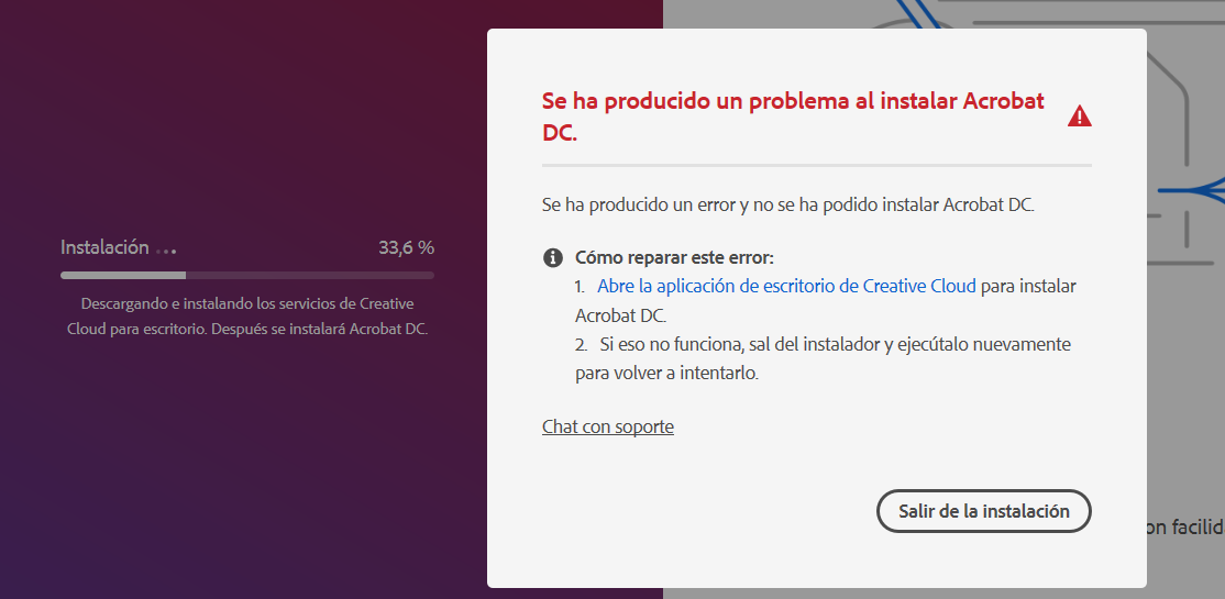Problema al instalar Acrobat DC - Adobe Community - 12830670