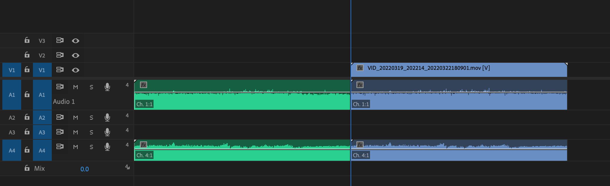 Ambisonic Audio Imports Tracks 1 and 4 - Adobe Community - 12832230