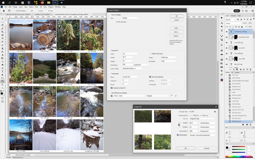 Contact Sheet II - Proof sheets in photoshop - Adobe Community - 12846227