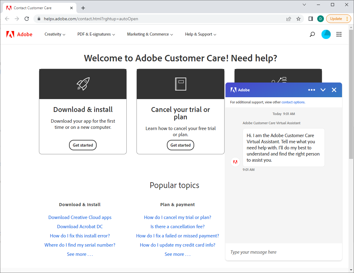No Contact Method For Support - Adobe Community - 12854529