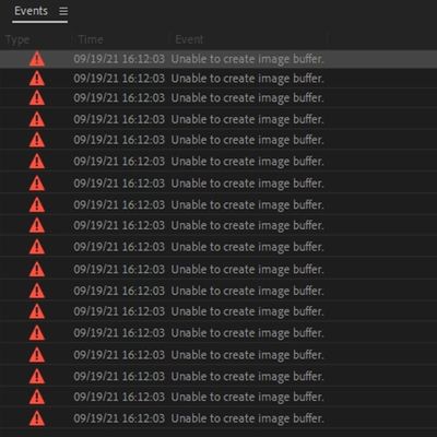 프리미어프로 이미지 버퍼를 만들 수 없습니다 오류 해결방법 알려주세요ㅠㅠ - Adobe Product Community ...
