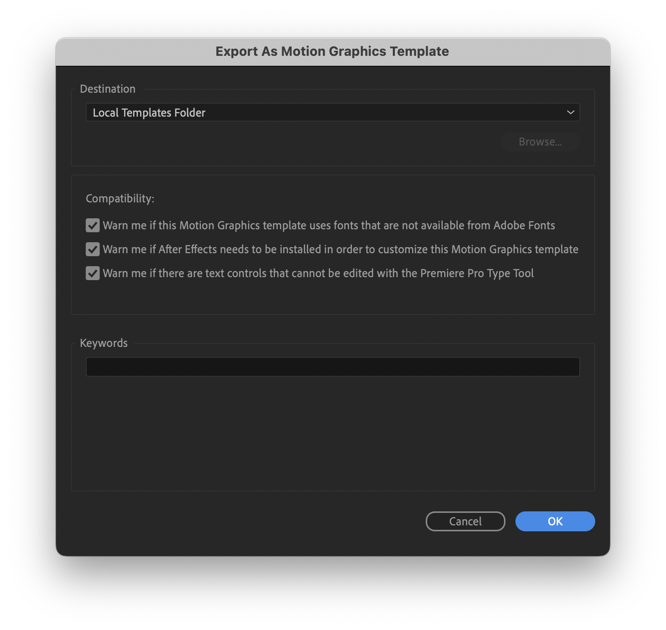 Essential Graphics Template made in After Effects ... - Adobe Product ...