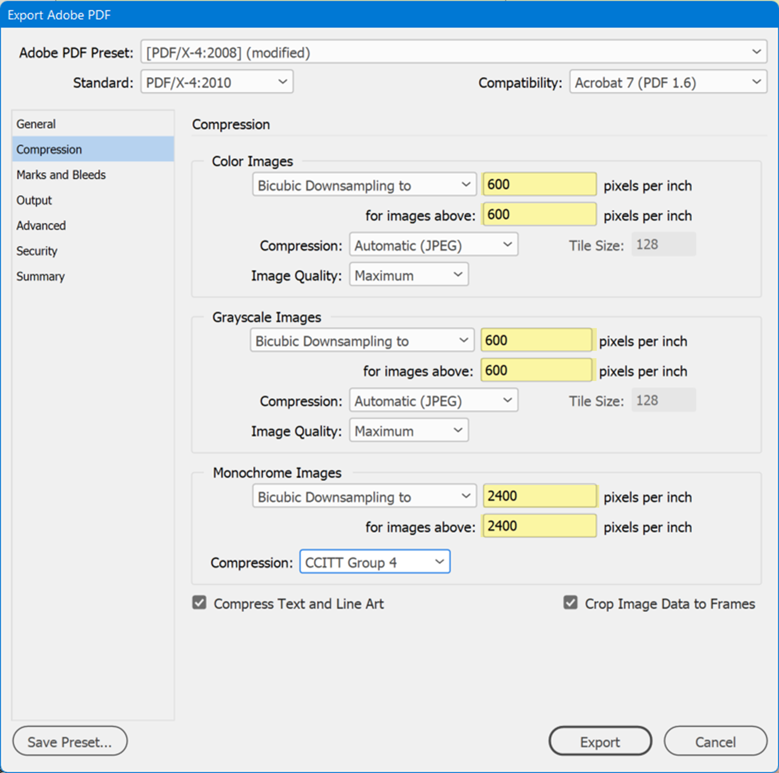 Creating a 600 dpi document in InDesign - Adobe Product Community - 12865888