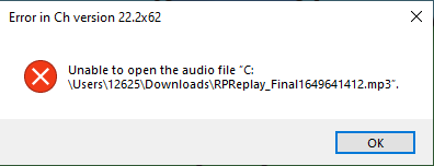 Error importing audio - Adobe Community - 12870704