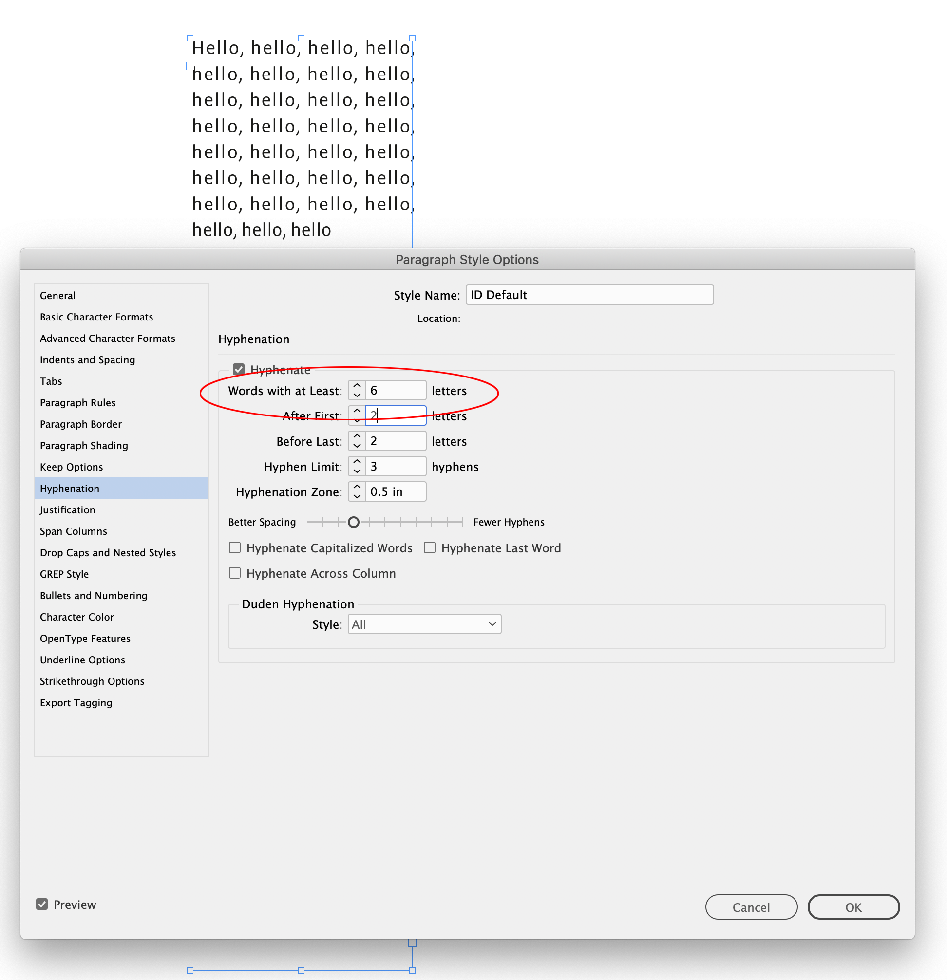 Solved: No Break with minimum-word limits - Adobe Community - 12875172