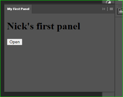 Following the CEP Quick Start, but my Open button ... - Adobe Community ...