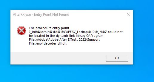 AfterFX.exe - Entry Point Not Found - Adobe Community - 12884653