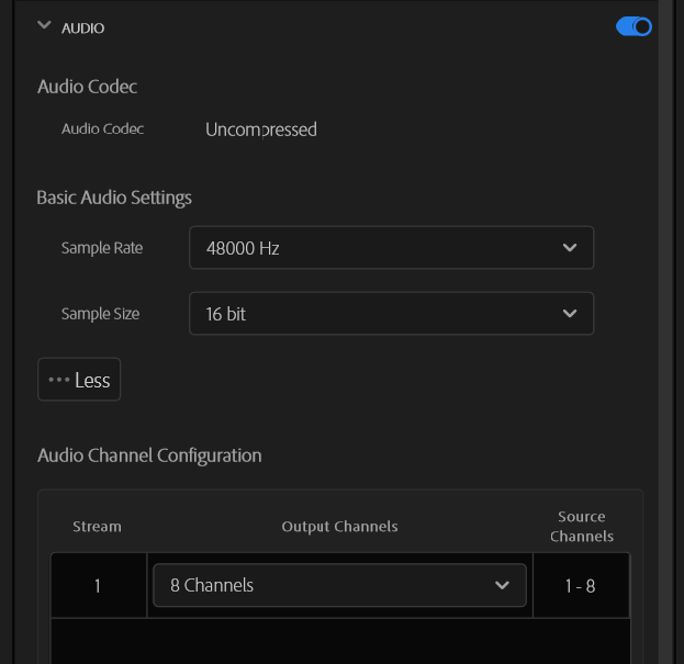 Solved: Exporting a file with seperate 8ch audio (5.1+2.0) - Adobe ...