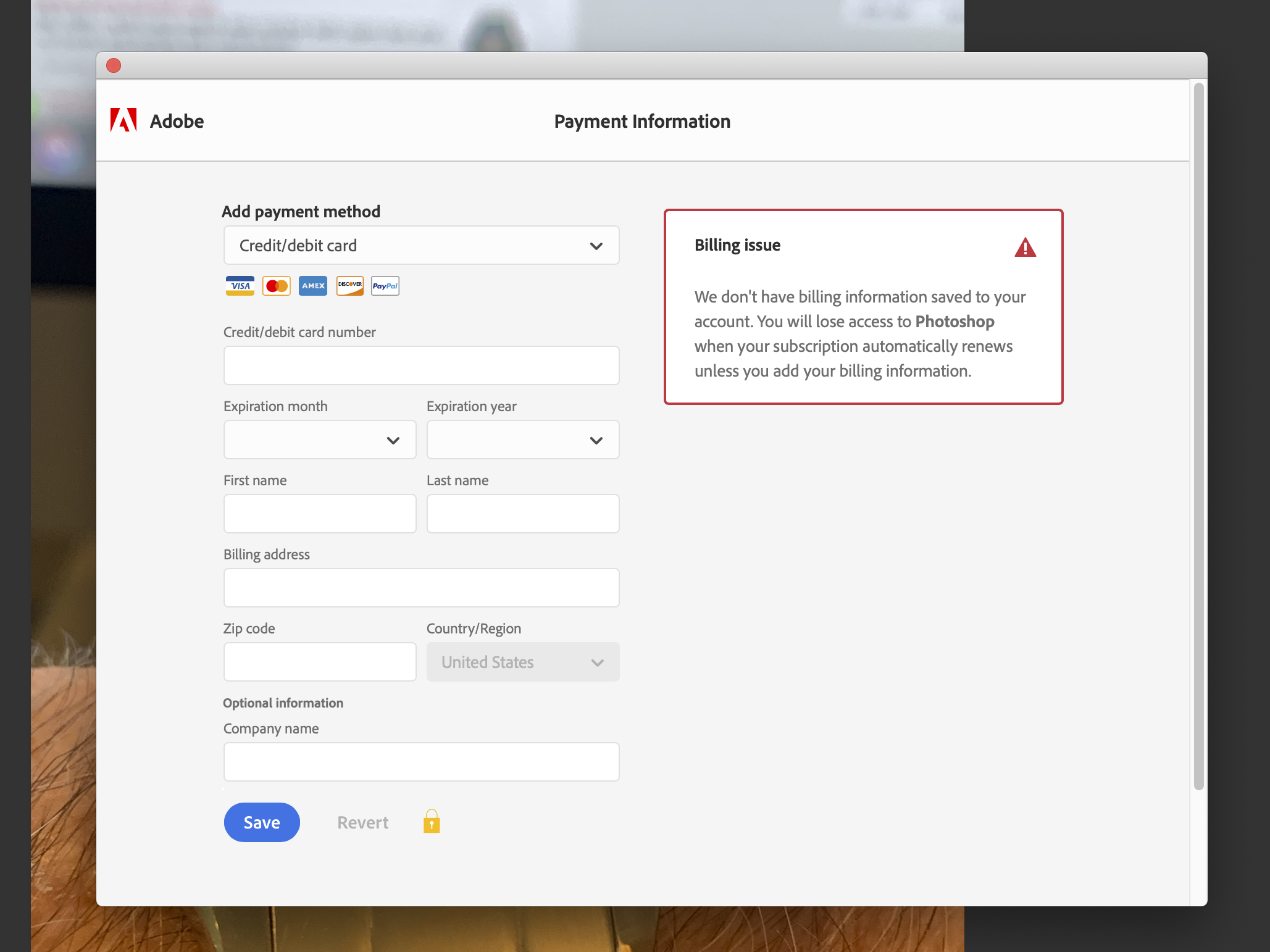 Possible scam when launching Photoshop? - Adobe Product Community ...