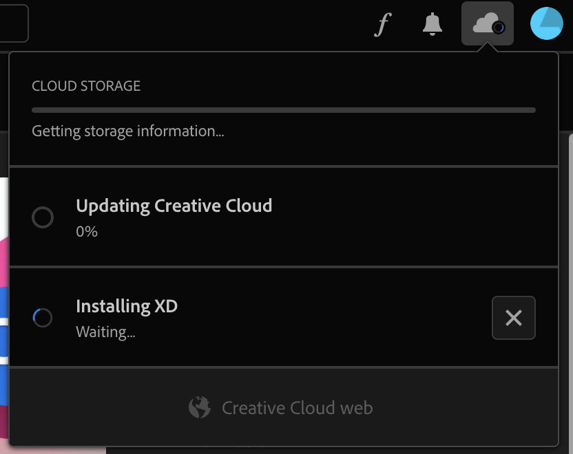 Adobe XD MAC updated error message Progress is slo... - Adobe Product Community - 12893979