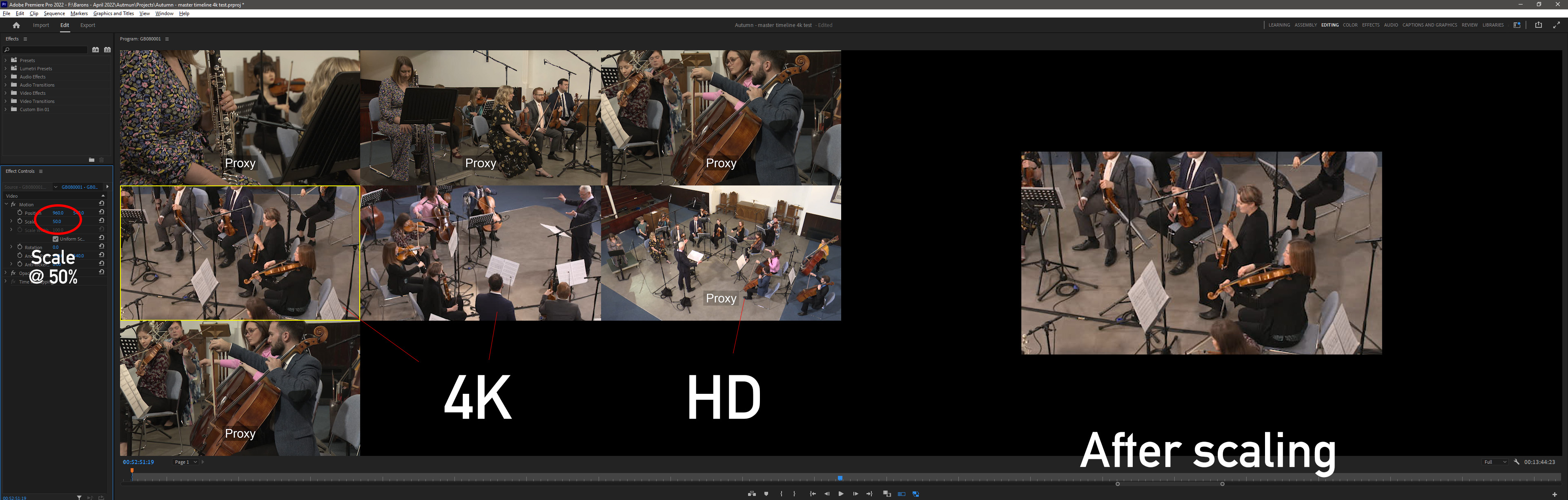 4K footage on HD timeline is missing when scaling - Adobe Community ...