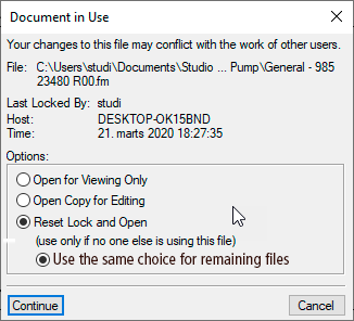 FrameMaker does not delete lck files correctly - Adobe Community - 12918964