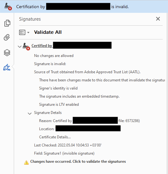 Problems in signature verification since march upd... - Adobe Product ...