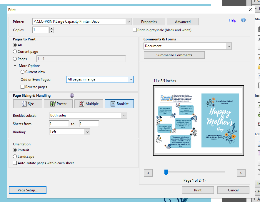 Sizing when printing a booklet - Adobe Product Community - 12922096
